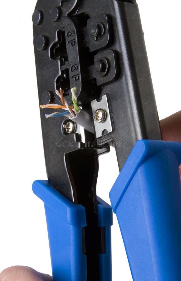 Network cable crimper 9 stock image. Image of connection - 1006635