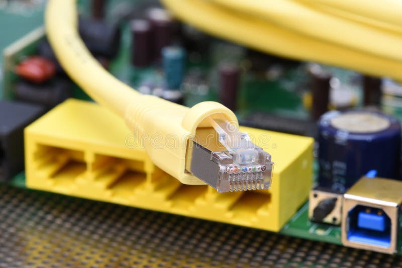 Network Cable with Electronics Router Stock Photo - Image of electrical ...