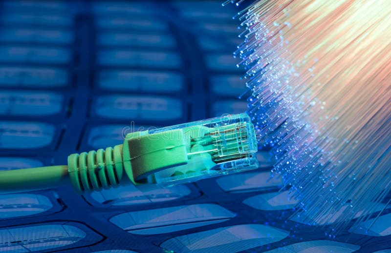 Network Cable with High Tech Technology Background Stock Image - Image ...