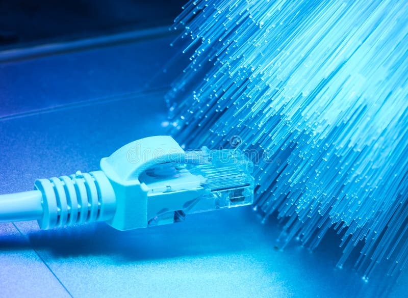 Network Cable with High Tech Technology Background Stock Image - Image ...