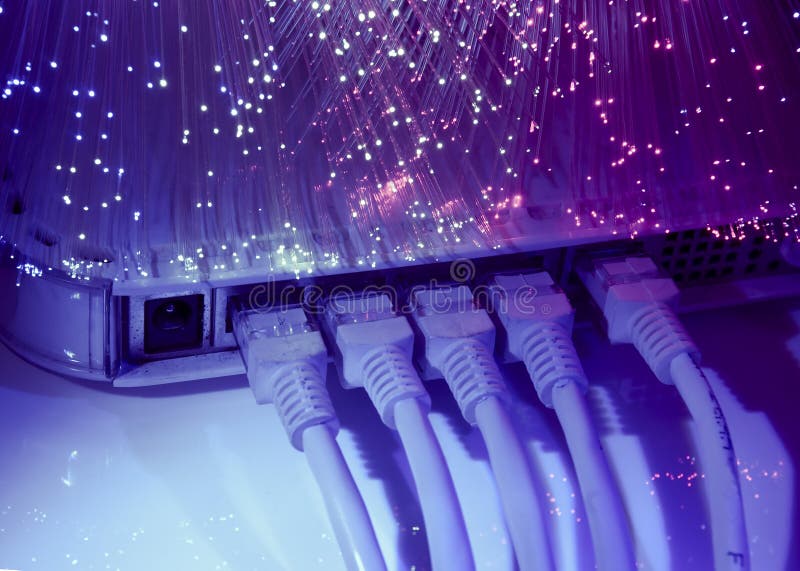 Network cable and hub stock photo. Image of abstract - 14172078