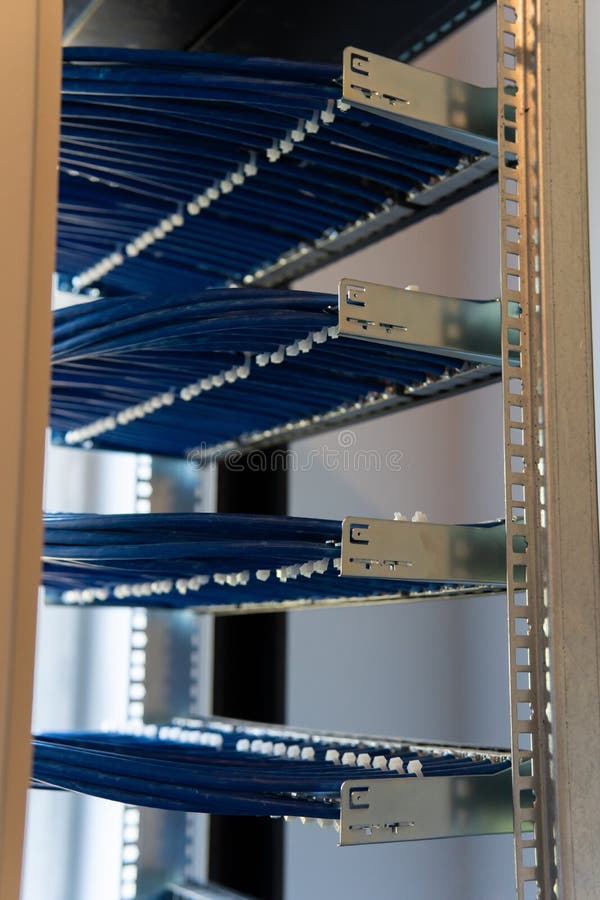 Network Cable on a Network HUB. Lan Cable Management Stock Image ...