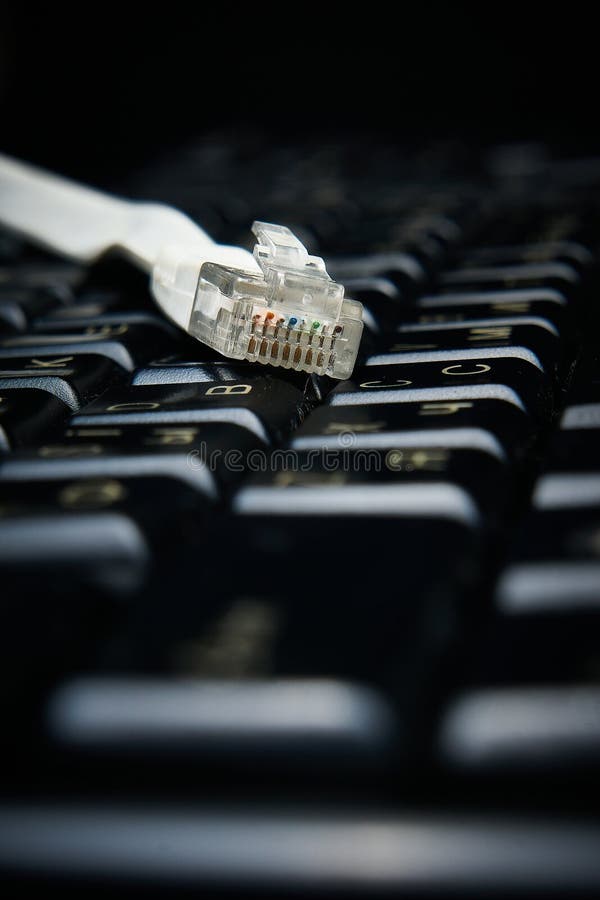 Network Cable on Keyboard, Internet, Worldwide Network. Stock Photo ...