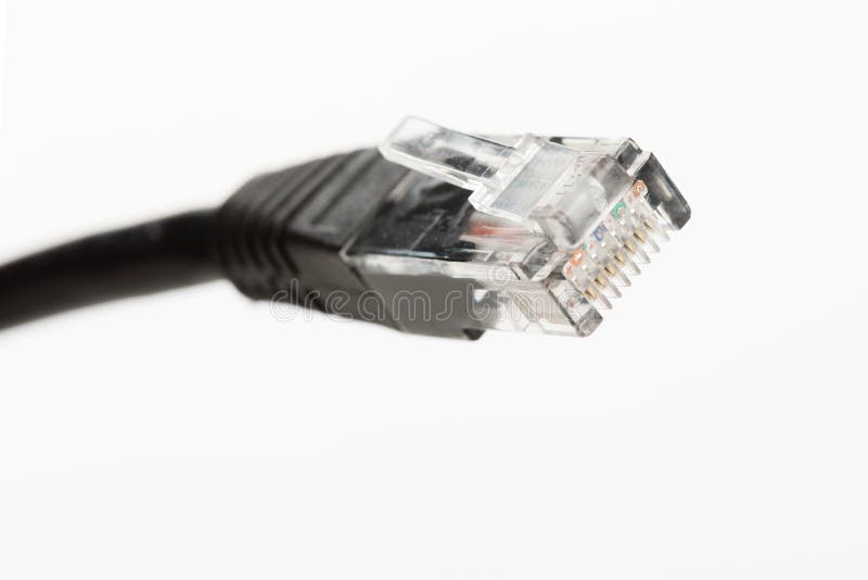 Network cable plug stock image. Image of white, communication - 128018925