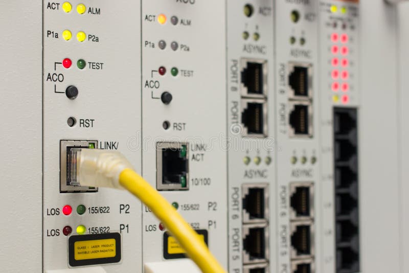 Network Cable Plug in Device Stock Photo - Image of internet, broadband ...