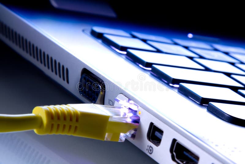 Network Cable Plugged Into Laptop Stock Image - Image of link, digital ... Network Cable Plugged Into Laptop Stock Image - Image of link, digital ...