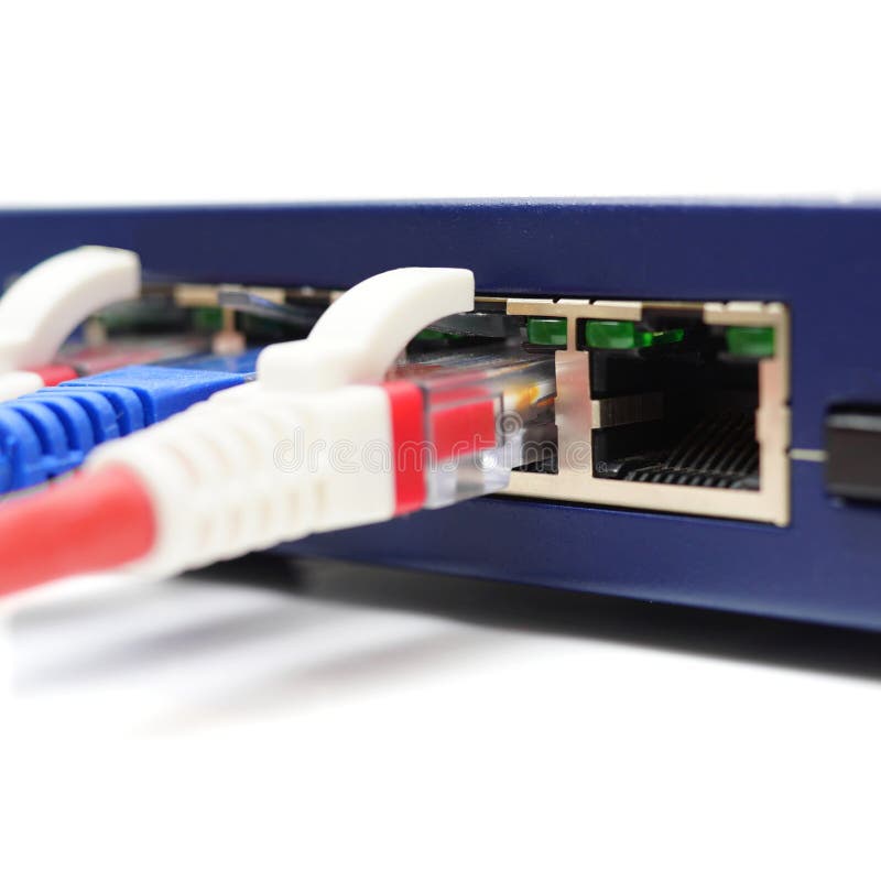 Network Cable Plugged in Switch Stock Photo - Image of interface ...