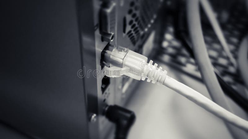 Network Cable RJ45 Connection Stock Image - Image of electronic ...