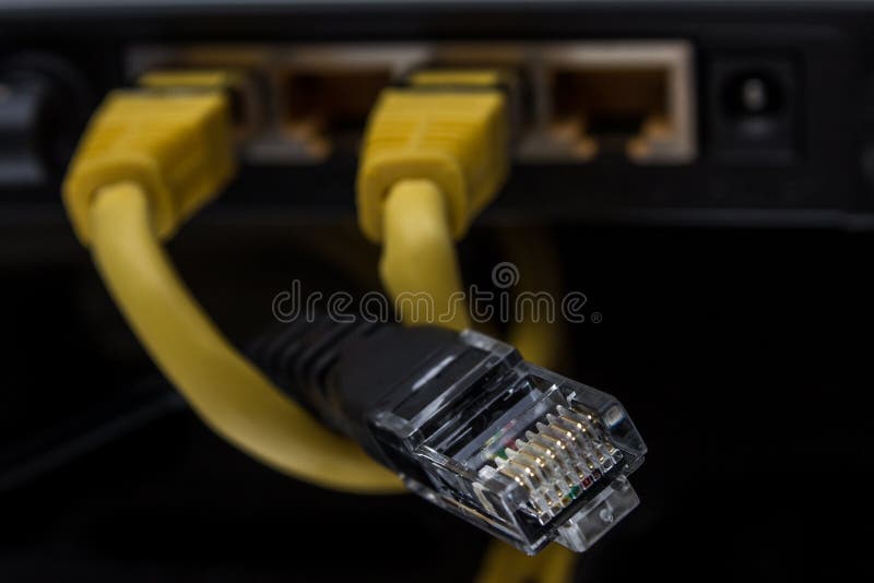 Back of DSL Modem with Cables Stock Photo - Image of rear, plug: 9722510