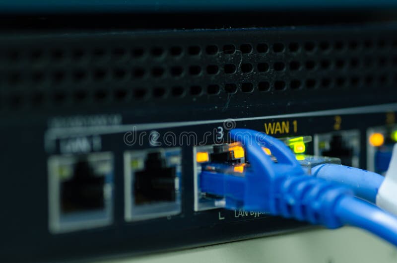 Network Cable and Switch Port in the Data Center Stock Image - Image of ...