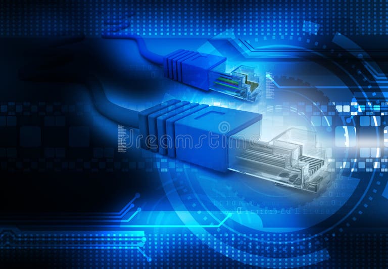 Network Cable Tech Background Stock Illustration - Illustration of blue ...