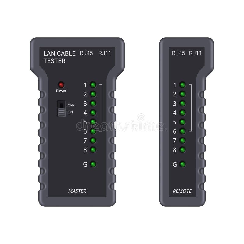 Network Cable Tester. Cable LAN Tester Stock Vector - Illustration of ...