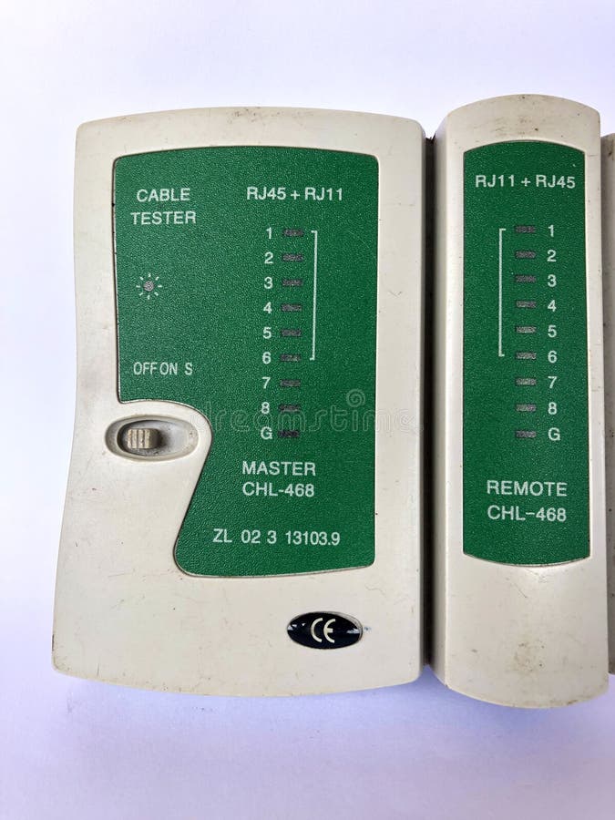 Network cable tester stock photo. Image of green, cable - 244934578