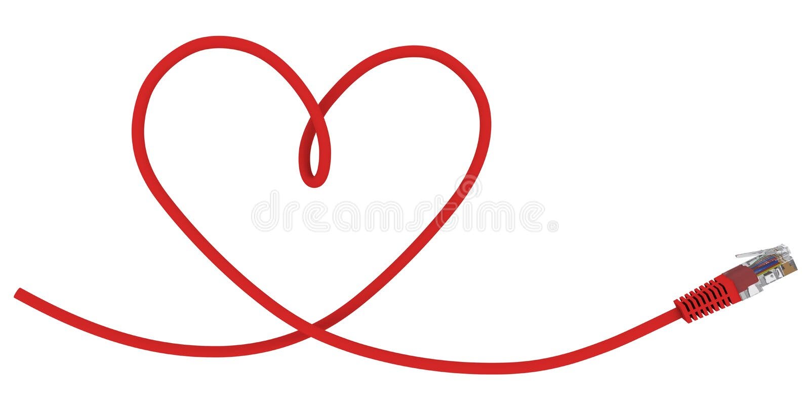 Red Heart Shaped Ethernet Network Cable Stock Photo - Image of geek ...