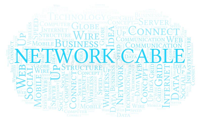Network Cable word cloud. stock illustration. Illustration of poster ...