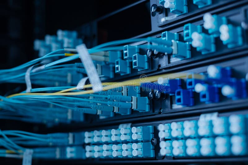Network Cables Being Switched To the Data Server Stock Image - Image of ...