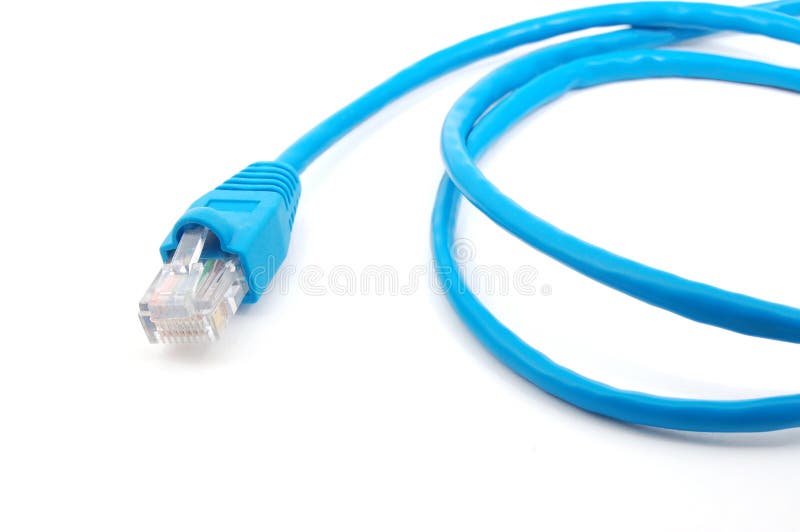 Blue Ethernet Cable stock photo. Image of internet, cables - 17595586