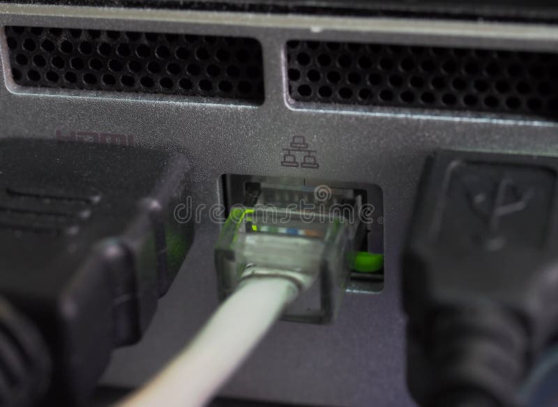 Network Cables Connected in Network Switches Stock Image - Image of ...