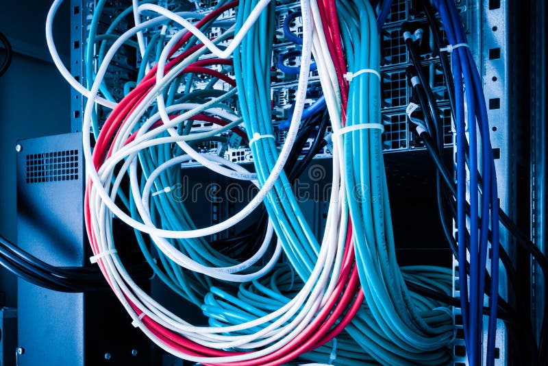 Network Cables Connected into Server Inside Data Center Stock Image ...