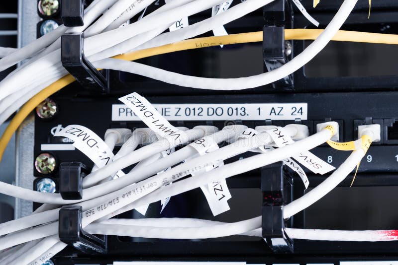 Network Cables Connected into Server Inside Data Center Stock Photo ...