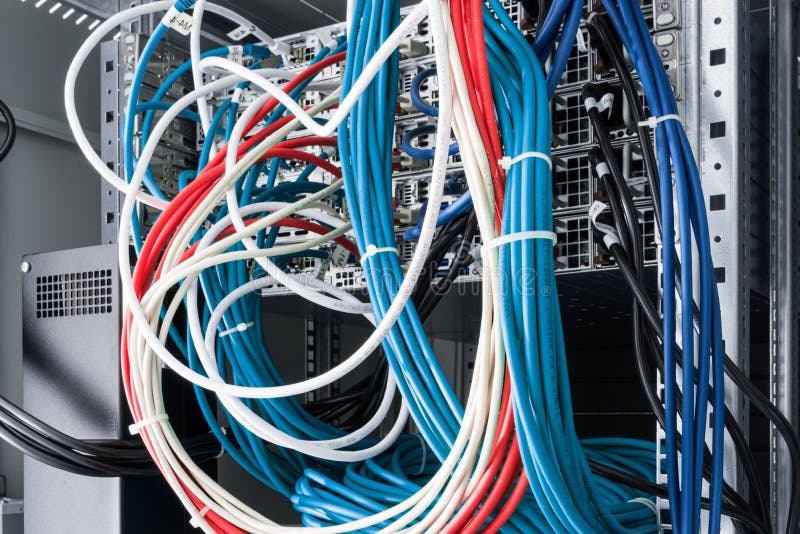 Network Cables Connected into Server Inside Data Center Stock Image ...