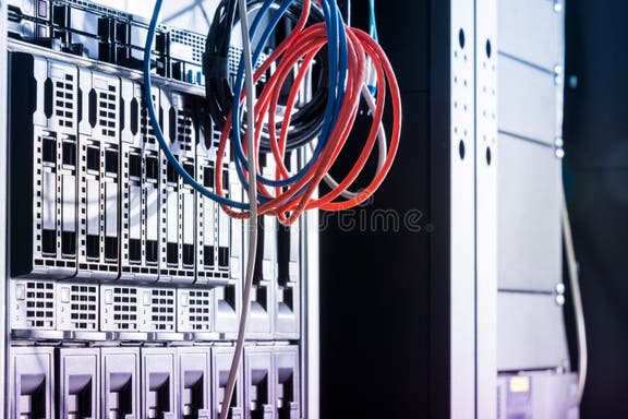 Network Cables Connected into Server Inside Data Center Stock Photo ...