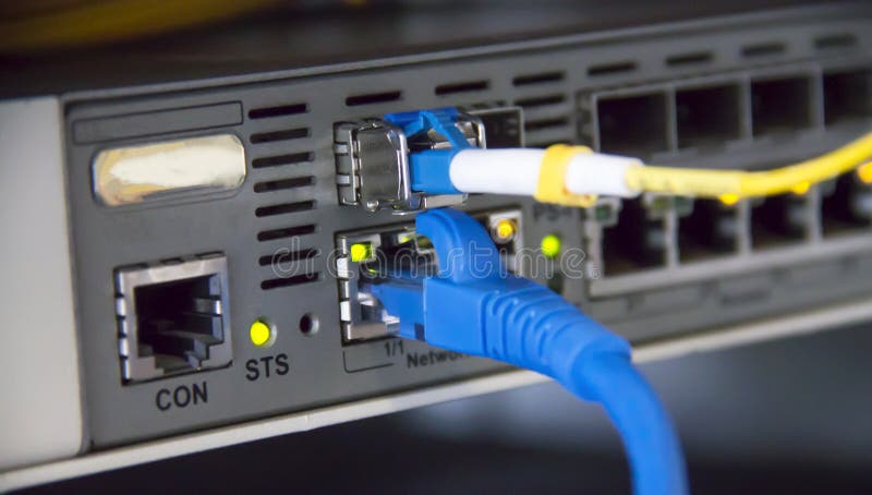 Network Cables Connected in Network Switches Stock Photo - Image of ...