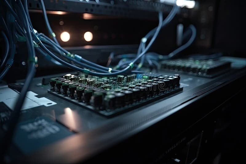 Network Cables Connected into Switches. Generative AI Stock ...