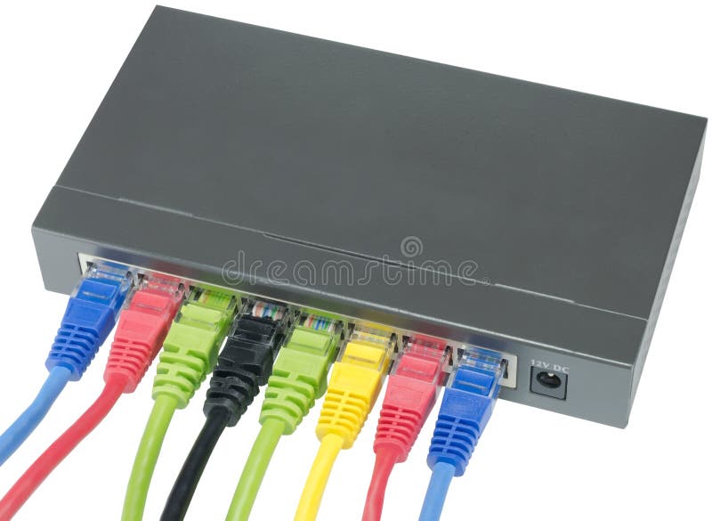 Network Cables Connected To Router Stock Image - Image of cord ...