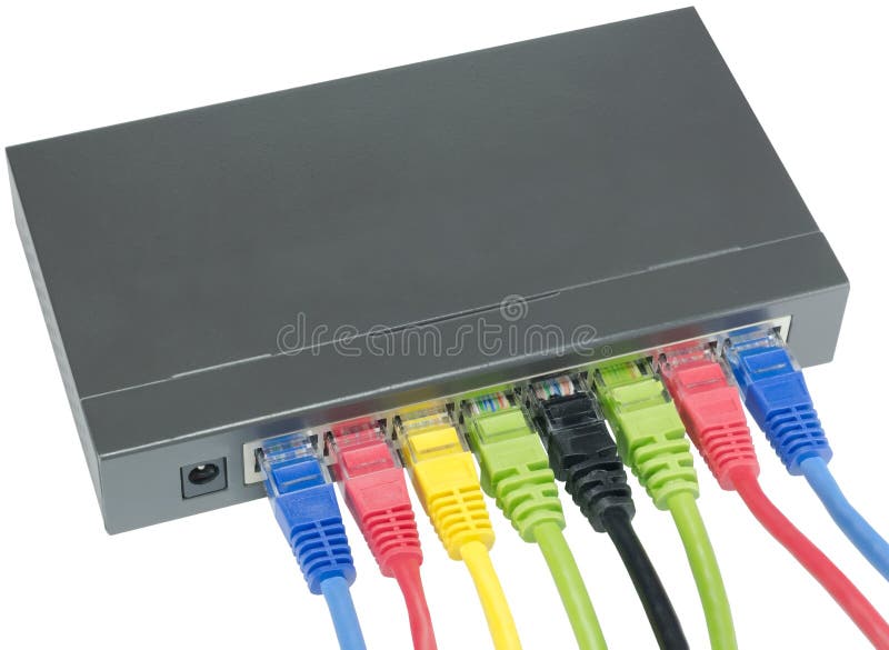 Network Cables Connected To Router Stock Photo - Image of equipment ...