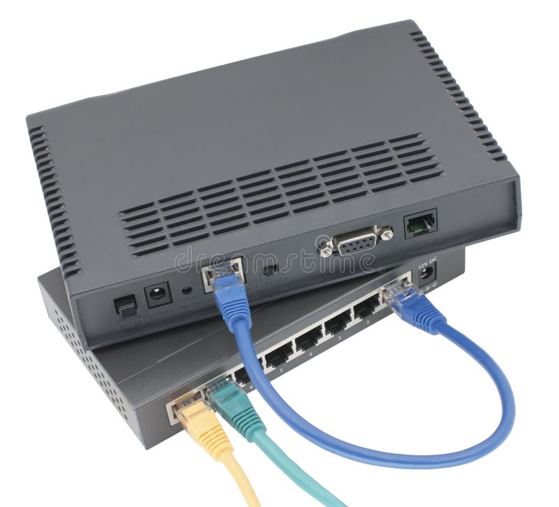 Network Cables Connected To Router Stock Image - Image of ethernet ...