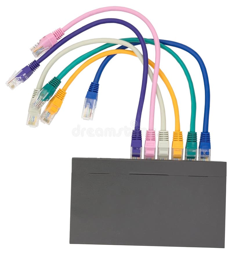 Network Cables Connected To Router Stock Image - Image of connect ...