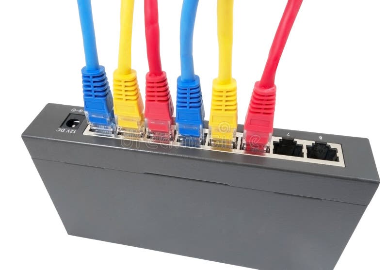 Network Cables Connected To Router Stock Image - Image of broadband ...