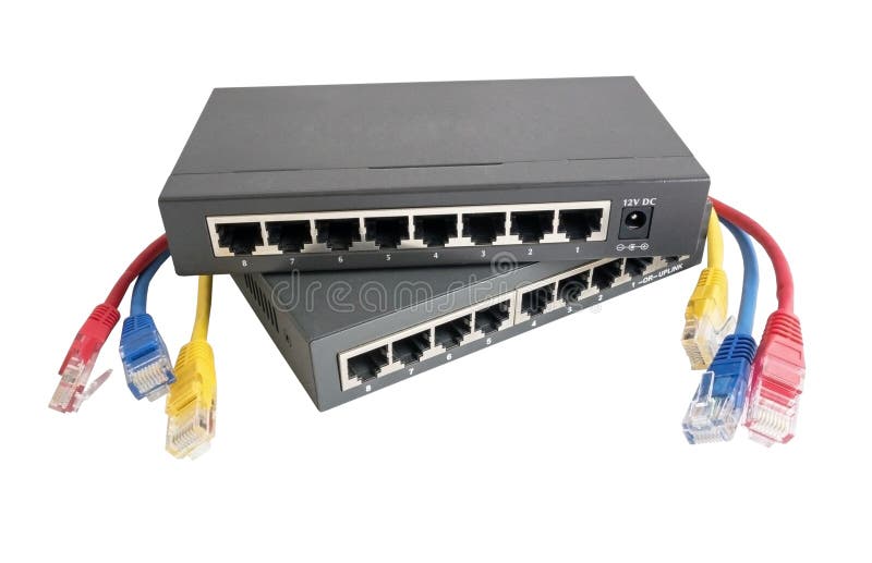 Network Cables Connected To Router Stock Photo - Image of rj45, center ...