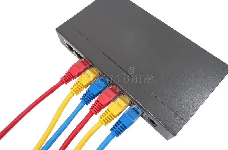 Network Cables Connected To Router Stock Image - Image of closeup ...