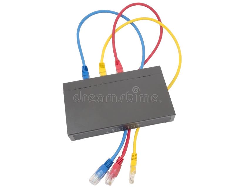 Network Cables Connected To Router Stock Image - Image of modem ...