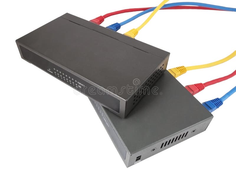 Network Cables Connected To Router Stock Photo - Image of port ...