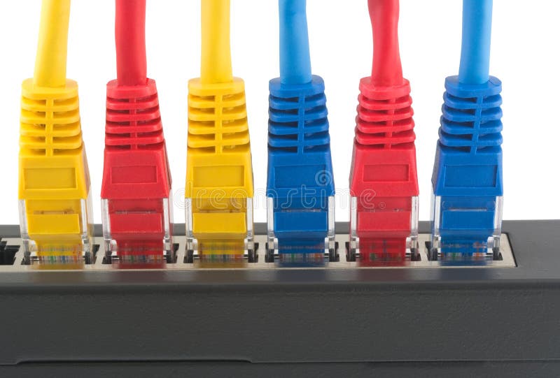 Network Cables Connected To Router Stock Image - Image of closeup ...