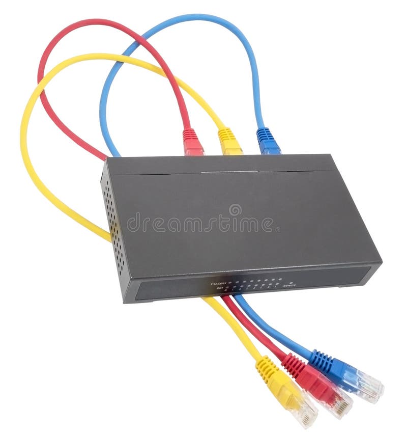 Network Cables Connected To Router Stock Image - Image of router, node ...