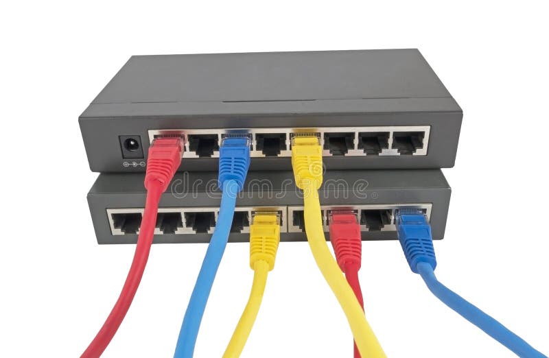 Network Cables Connected To Router Stock Image - Image of connect ...