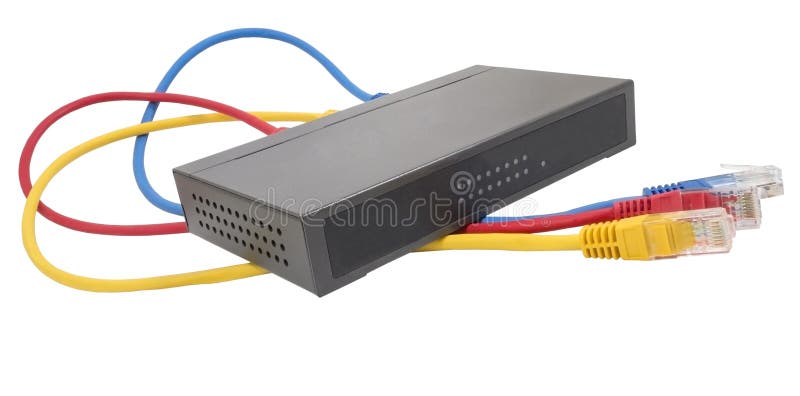 Network Cables Connected To Router Stock Image - Image of isolated ...