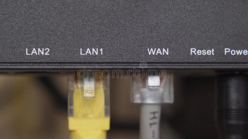Back View of Router with Connected LAN Cables Stock Video - Video of ...