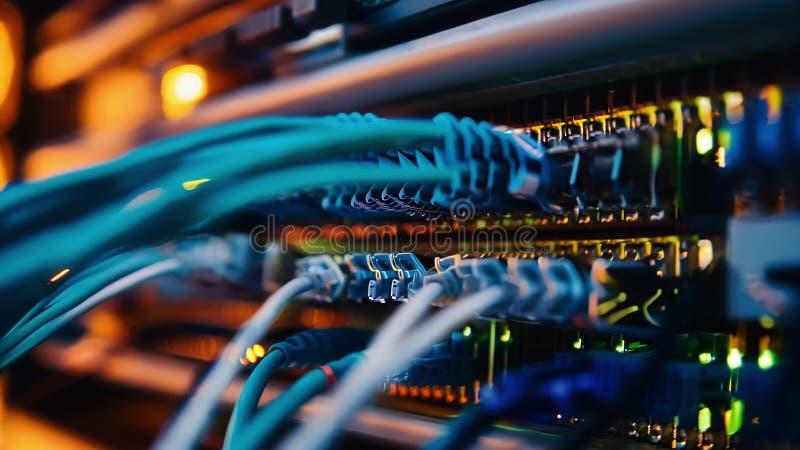 Network Cables Connecting To Server in Data Center Stock Video - Video ...