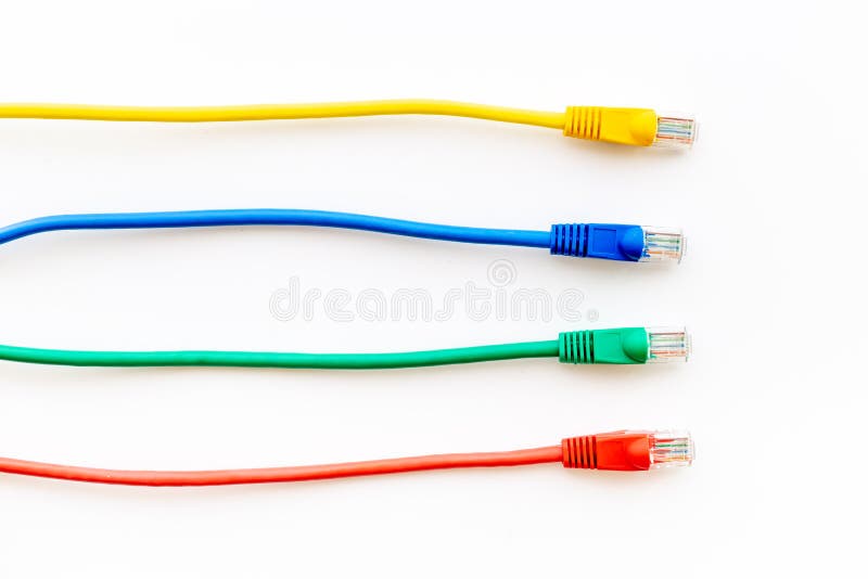 Network Cables and Electrical Wires, Top View Stock Photo - Image of ...