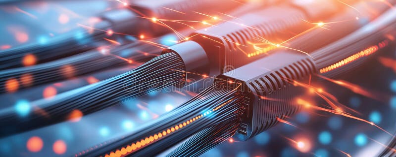 Network Cables Forming a Protective Shield Around a Data Center ...