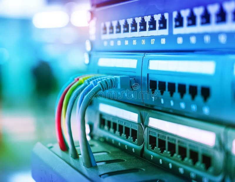 Network Cables And Hub Closeup Stock Image - Image of information ...