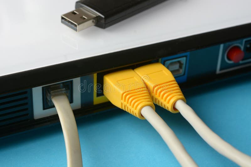 Network Cables - Modem Router - Internet Connection Stock Image - Image ...