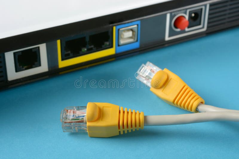 Network Cables - Modem Router - Internet Connection Stock Image - Image ...
