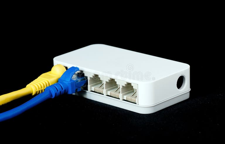 Network Cables RJ45 Connected To a Switch Stock Image - Image of ...
