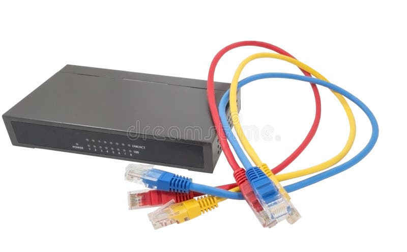 Network cables and router stock photo. Image of rj45 - 59224020